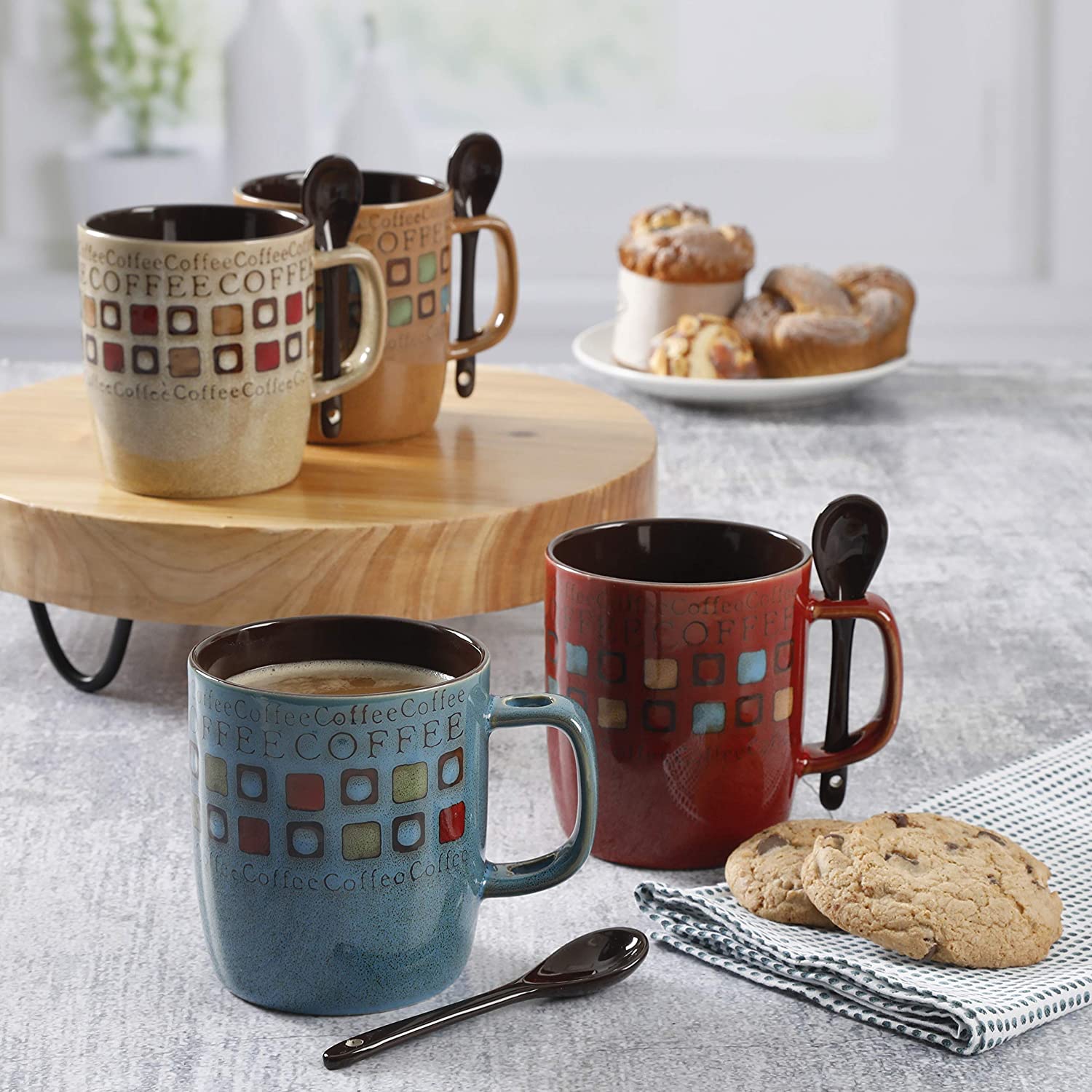 Mr. Coffee Cafe Americano 8 Pc Mug Set w/Spoons - Dutch Country General ...